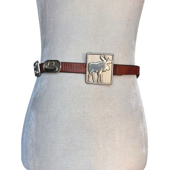 Vintage | Accessories | Vintage Navasota Moose Concho Belt Brown ...